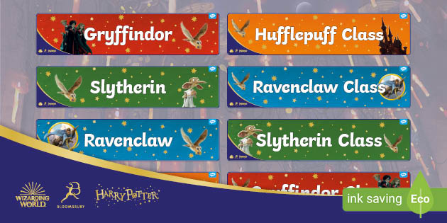 FREE! - Harry Potter Houses Display Banner Class Names Pack - Twinkl